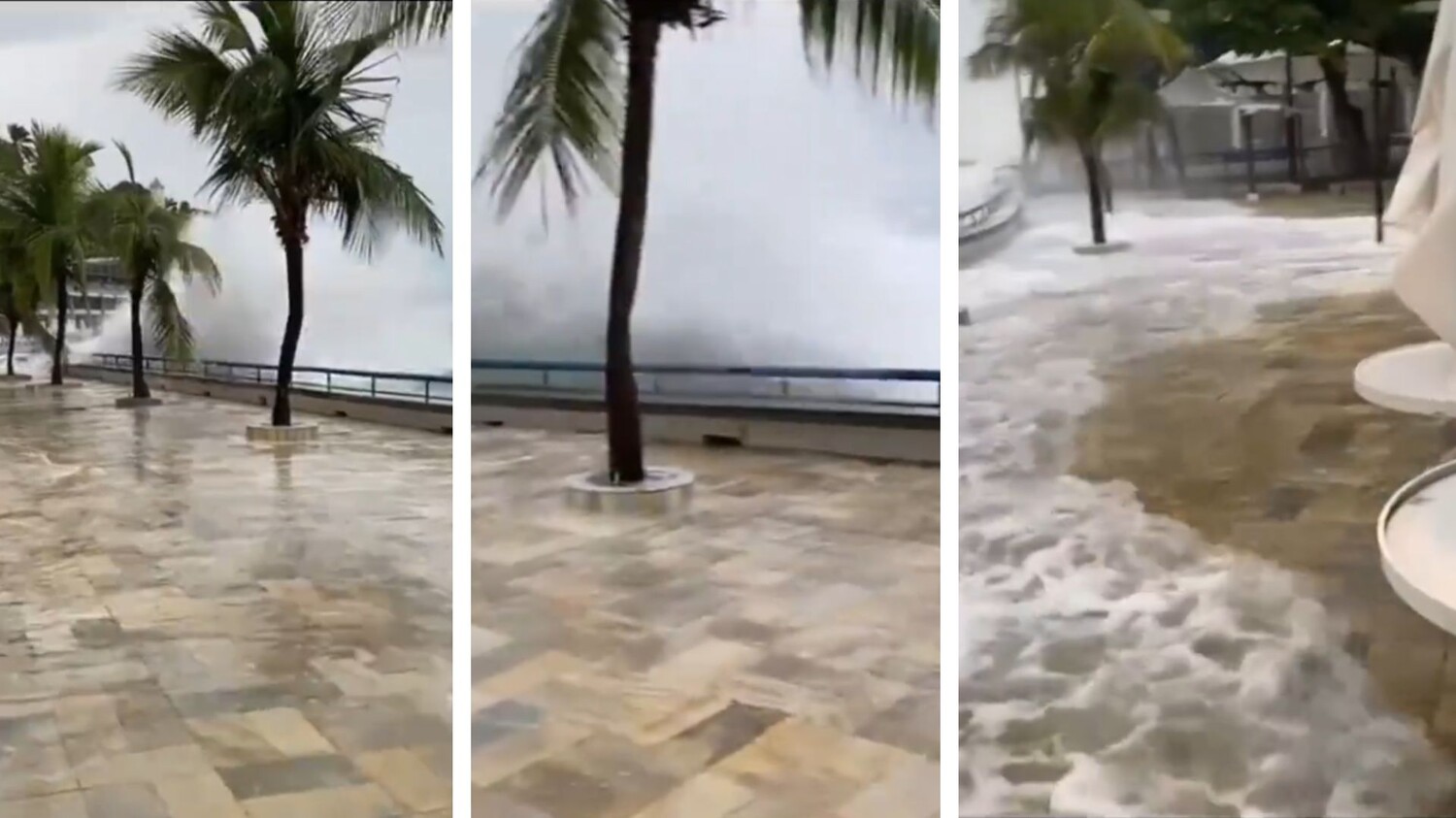 Tempestade marítima faz ondas invadirem Yatch Club da Bahia; assista ...