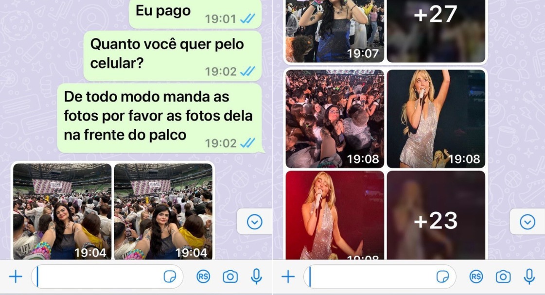 Ladrão manda zap para vítima com fotos que ela fez em show de Taylor ...