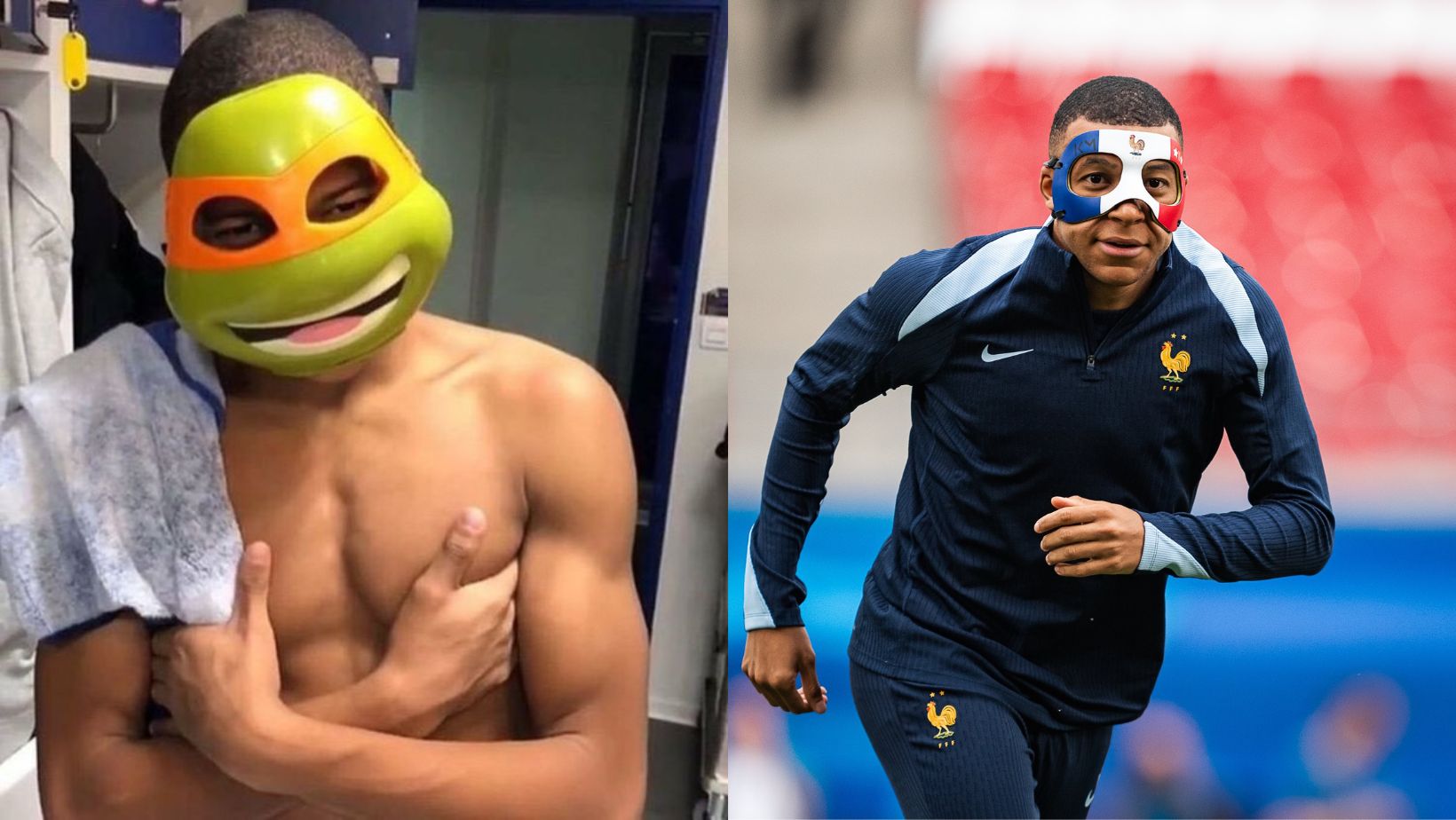 Mbappé mete máscara e ativa o modo 'tartaruga ninja' na Eurocopa ...