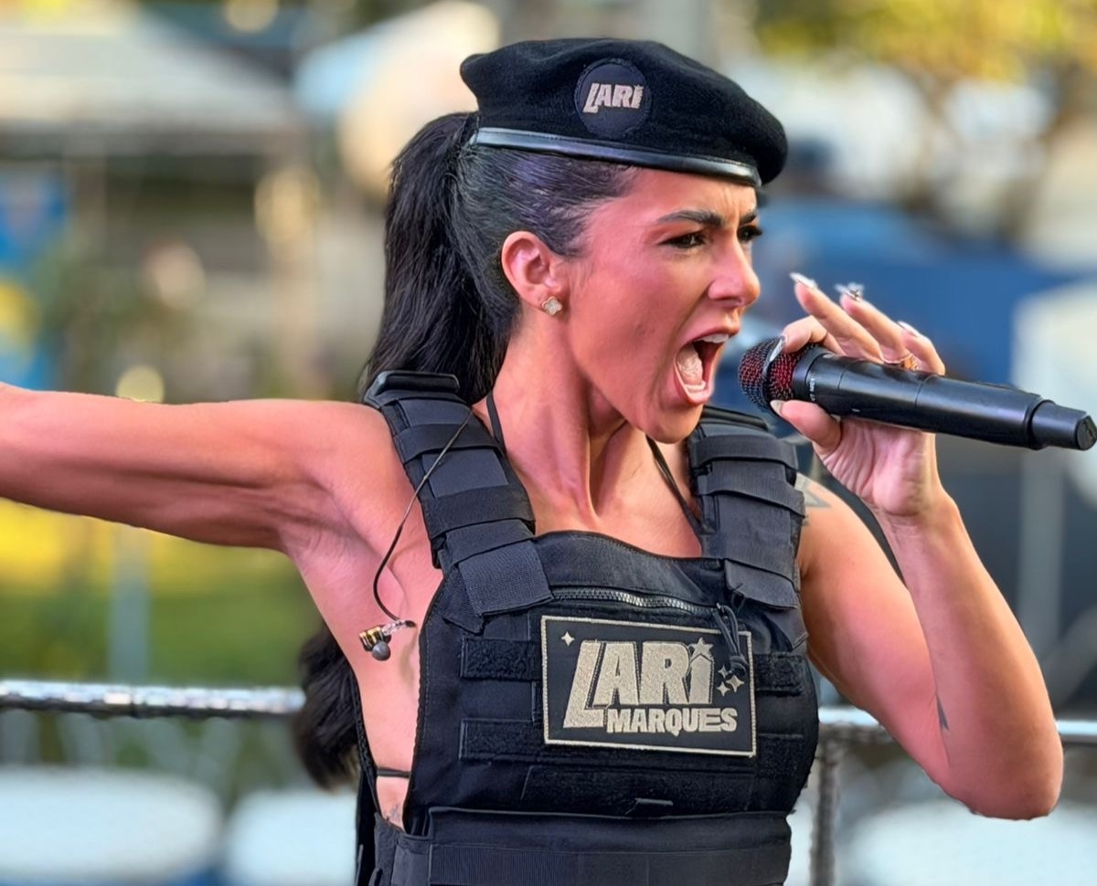 Larissa Marques homenageia a polícia em sua passagem no Campo Grande ...