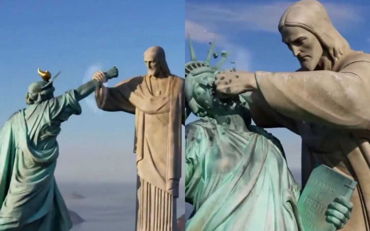 VÍDEO! Irã mostra Cristo Redentor derrotando Estátua da Liberdade ...